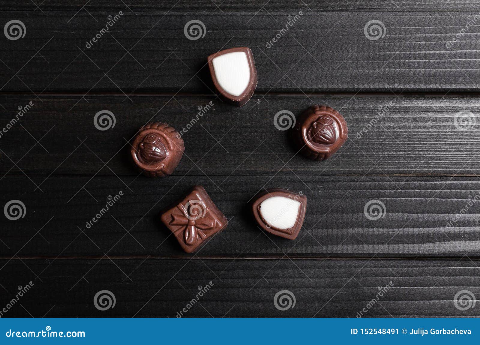 Chocolate Candies in the Different Forms and Taste Stock Image - Image ...