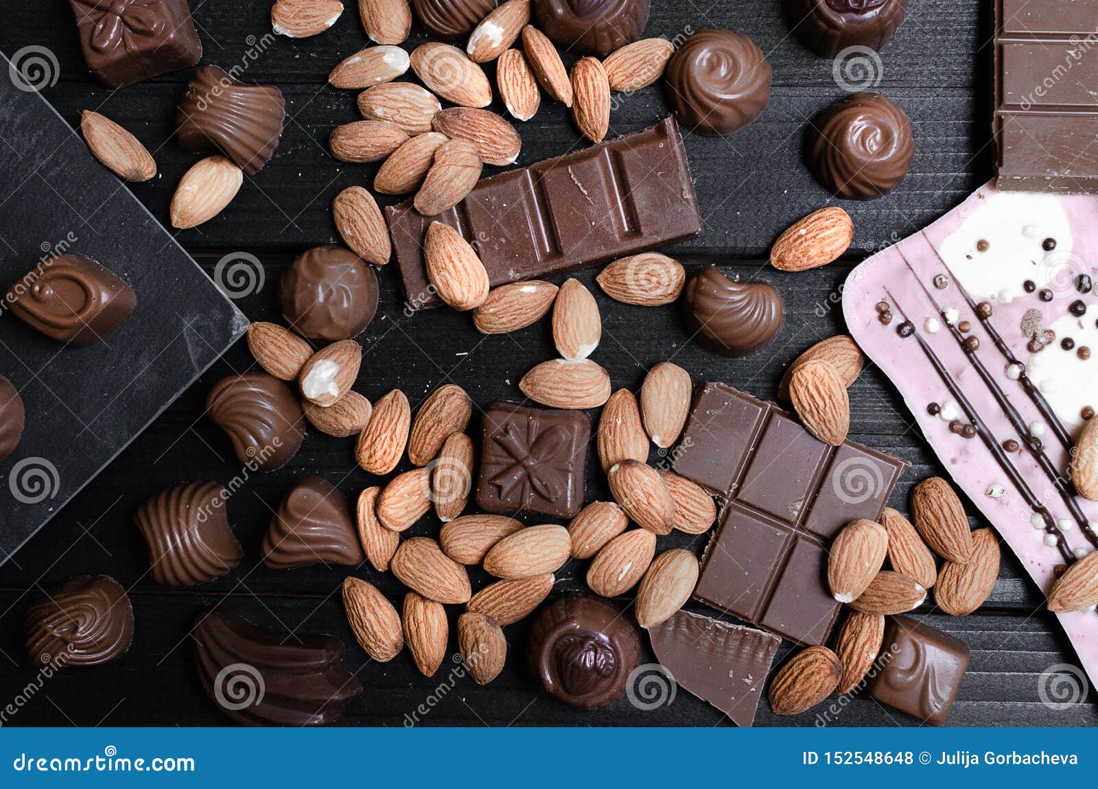 Chocolate Candies in the Different Forms and Taste Stock Photo - Image ...