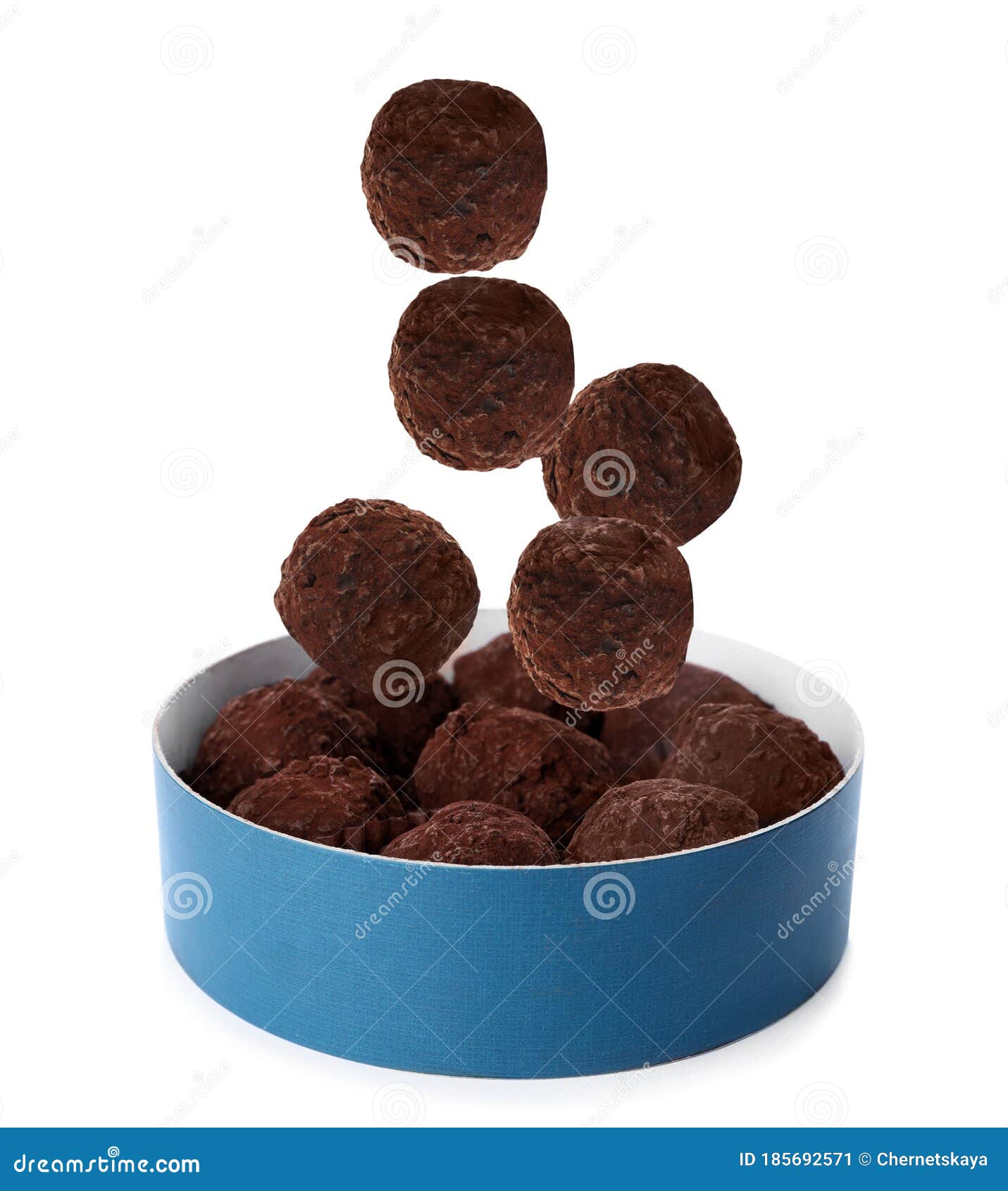 Chocolate Candies Falling into Box on Background Stock Image - Image of ...