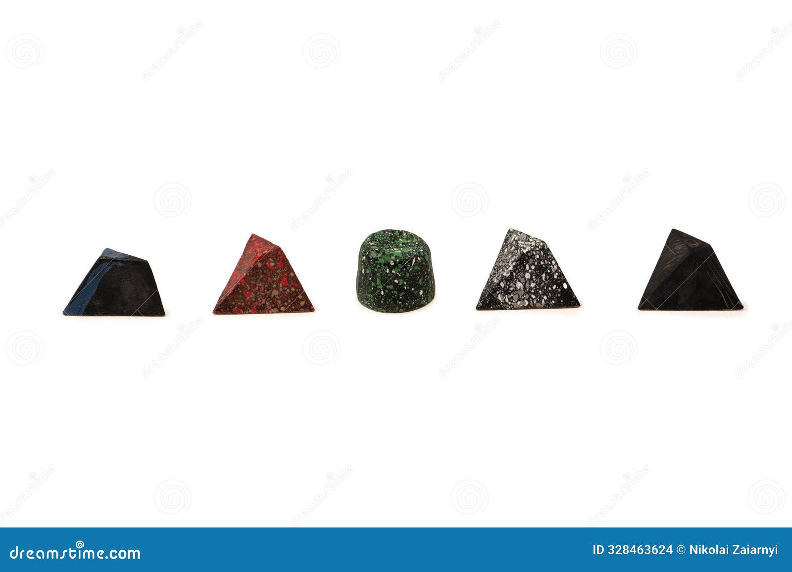 Chocolate Candies in the Form of Precious Stones, with Marble Texture ...