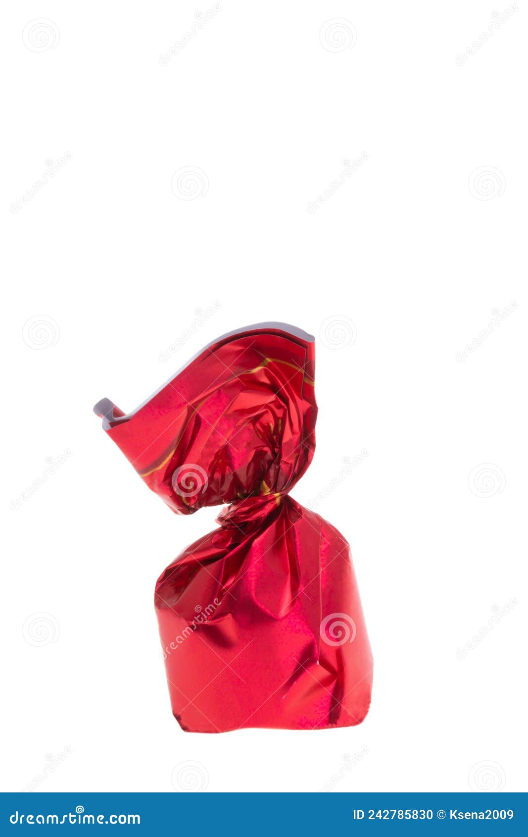 Chocolate Candies in Red Wrapper Isolated Stock Photo - Image of tasty ...
