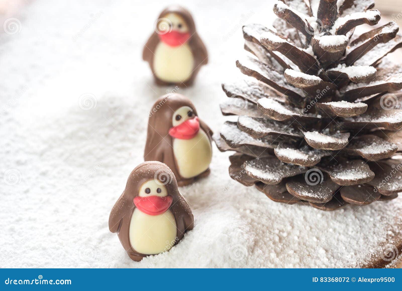 Chocolate Candies in the Shape of Penguins Stock Photo - Image of ...