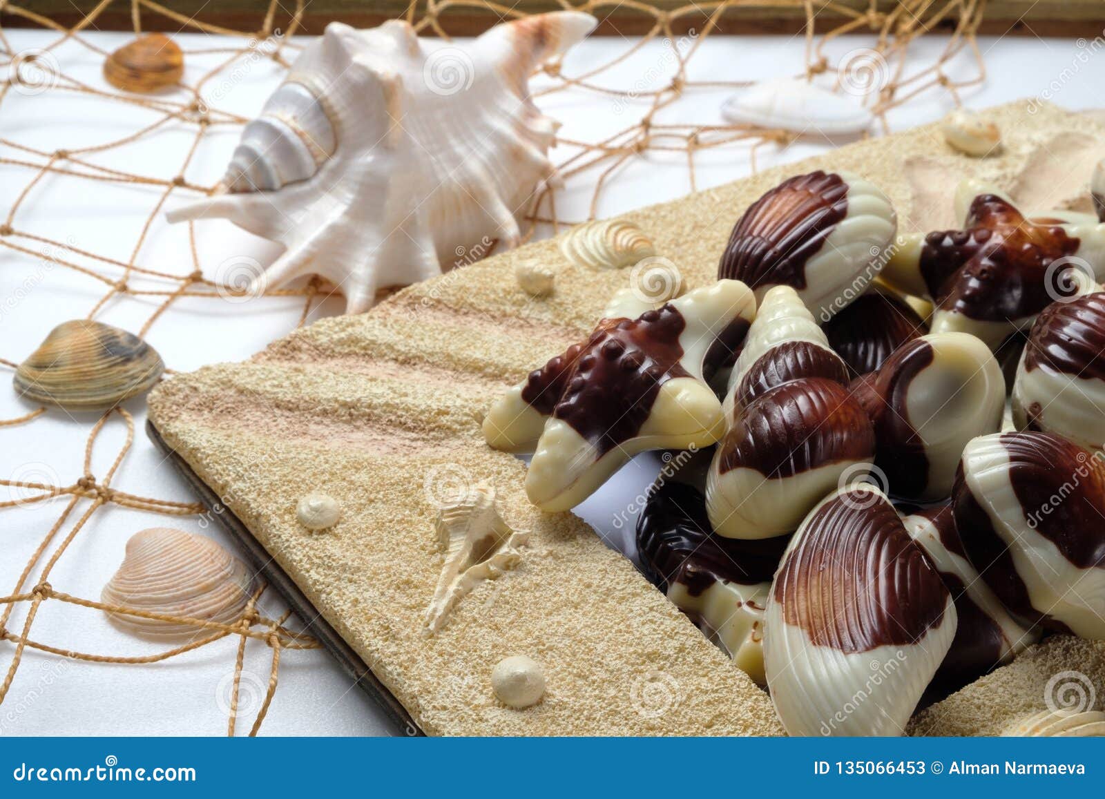 Chocolate Candies, Traditional Belgian Shell Shape Stock Image - Image ...