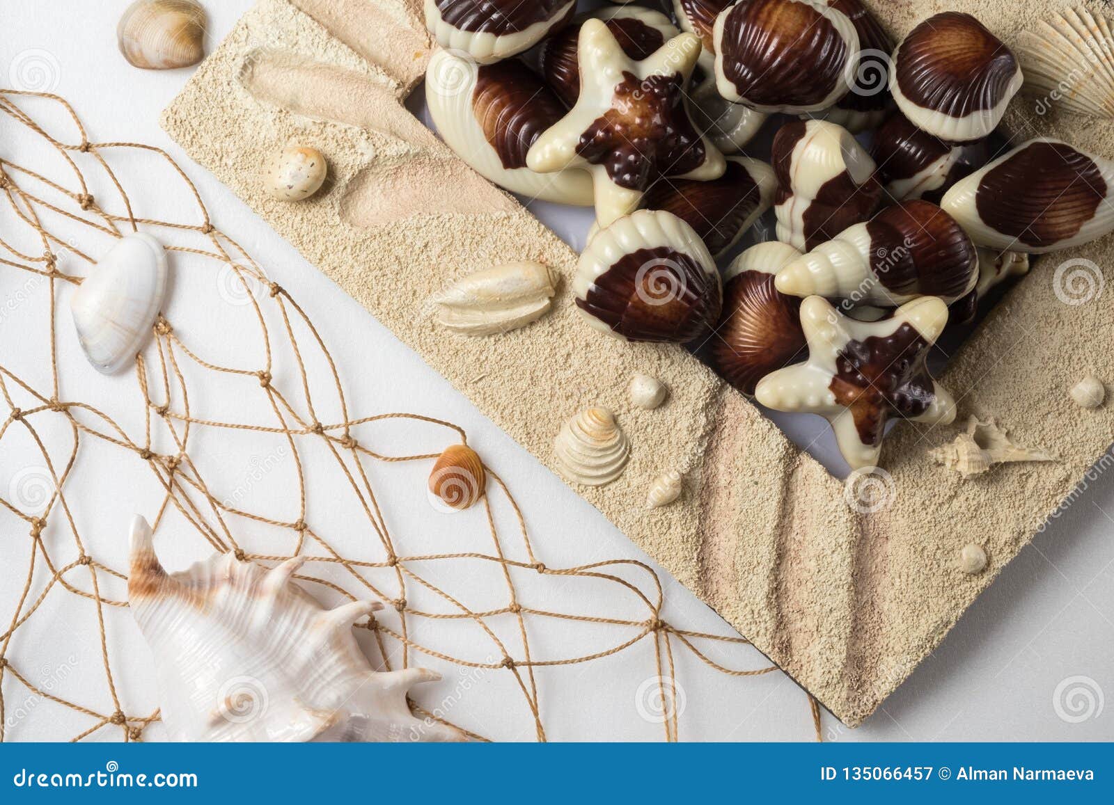 Chocolate Candies, Traditional Belgian Shell Shape Stock Image - Image ...