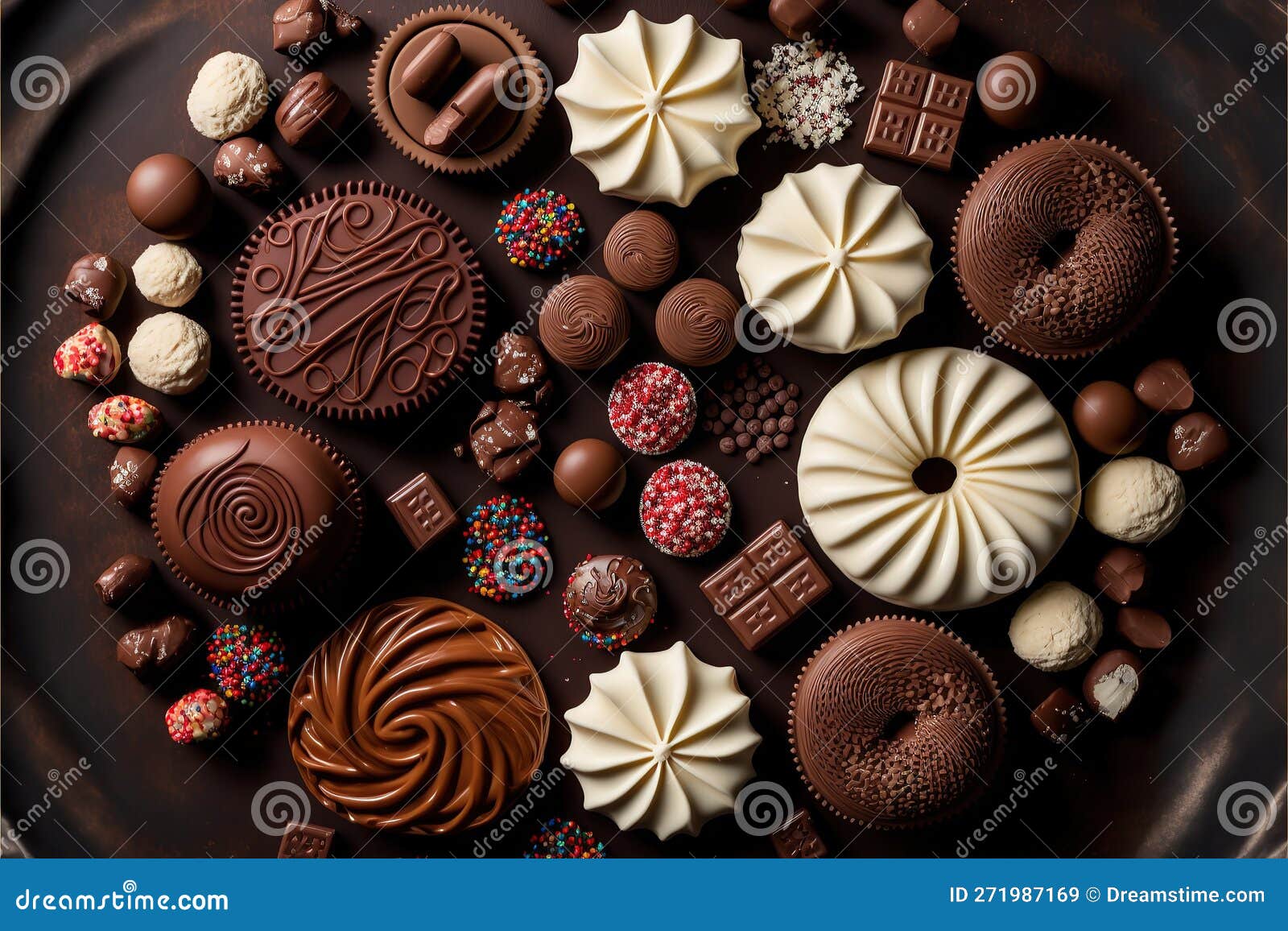 Chocolate Candies White Dark Milk Chocolate. Generative AI Stock ...