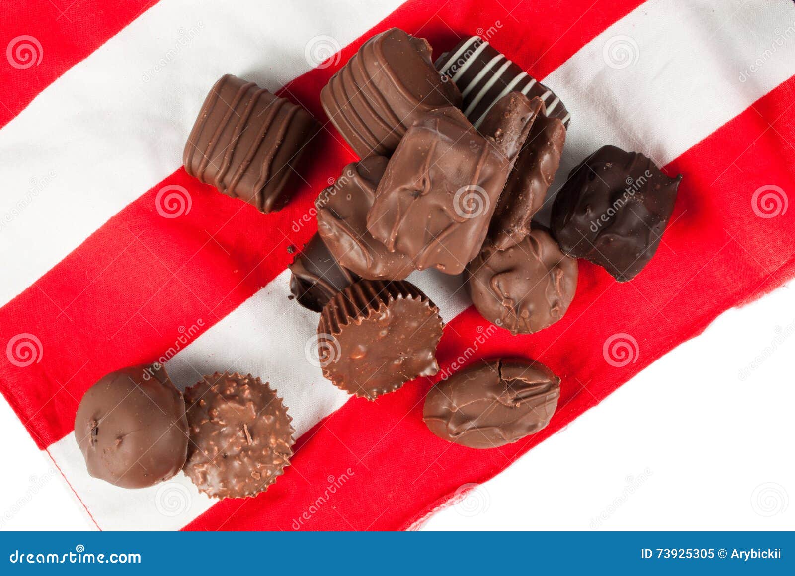 Chocolate Candy on American Flag Stock Image - Image of covered, plate ...