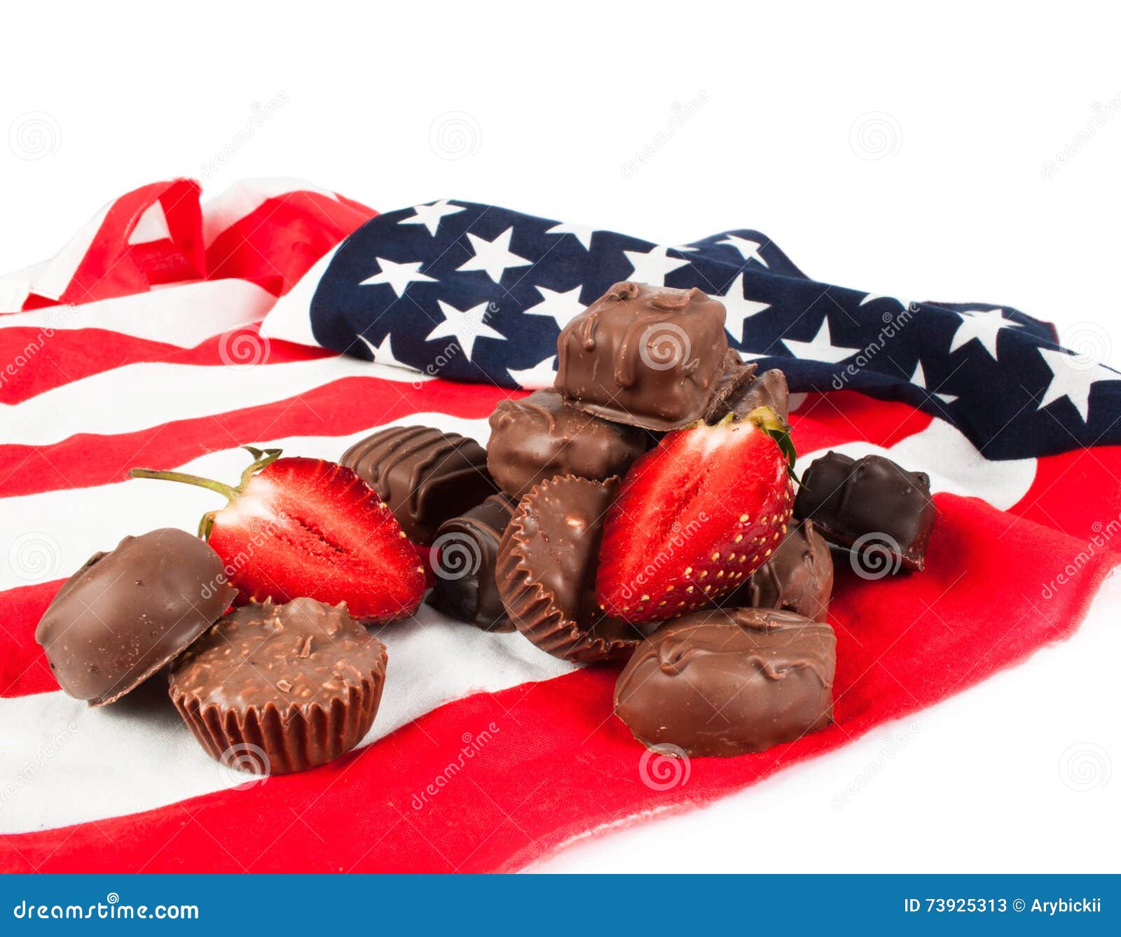 Chocolate Candy on American Flag Stock Image - Image of fine, christmas ...