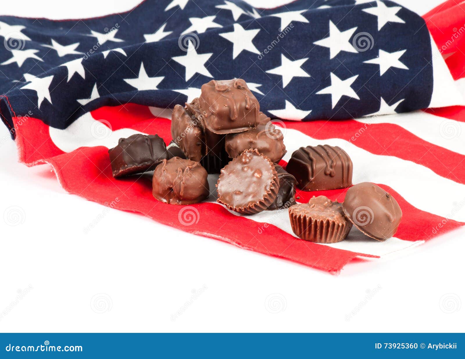 Chocolate Candy on American Flag Stock Photo - Image of fine, culture ...