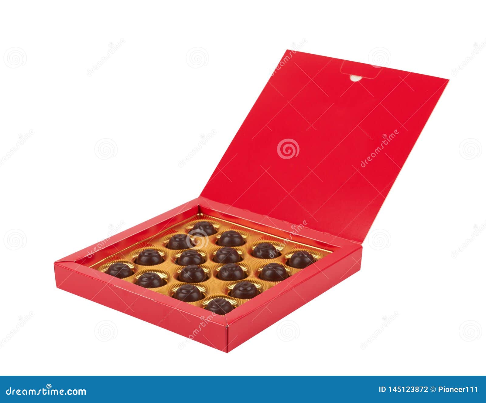 Chocolate candy in a box stock photo. Image of valentine - 145123872