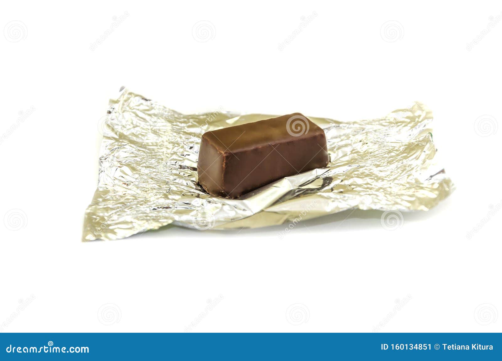 Chocolate Candy on a Candy Wrapper. Sweets on a White Background. Stock ...