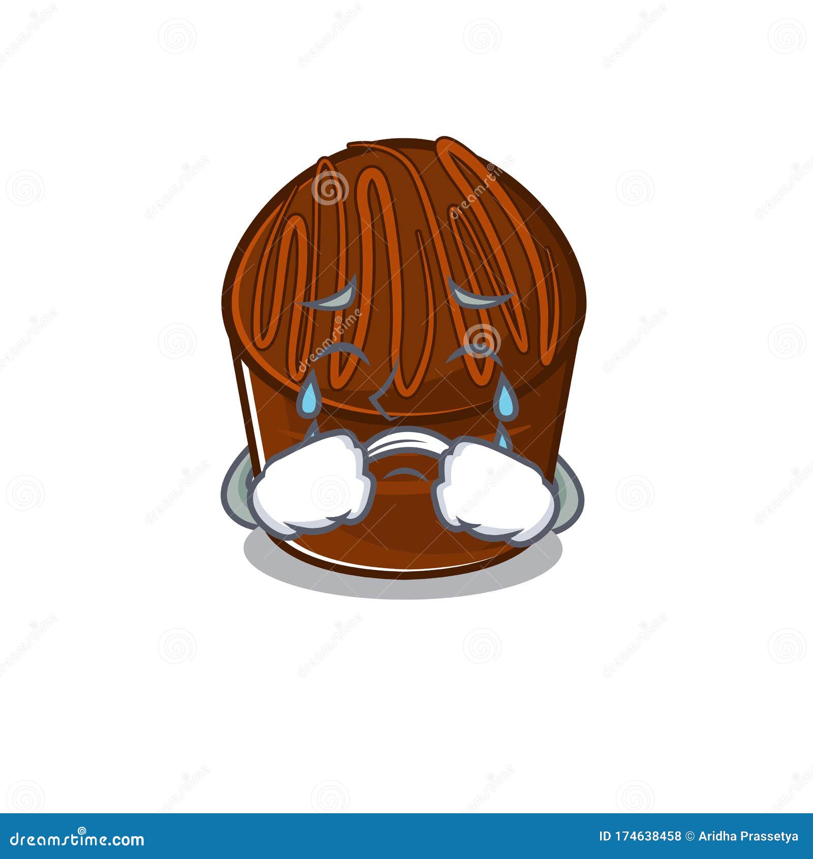 Chocolate Candy Cartoon Character Concept with a Sad Face Stock Vector ...