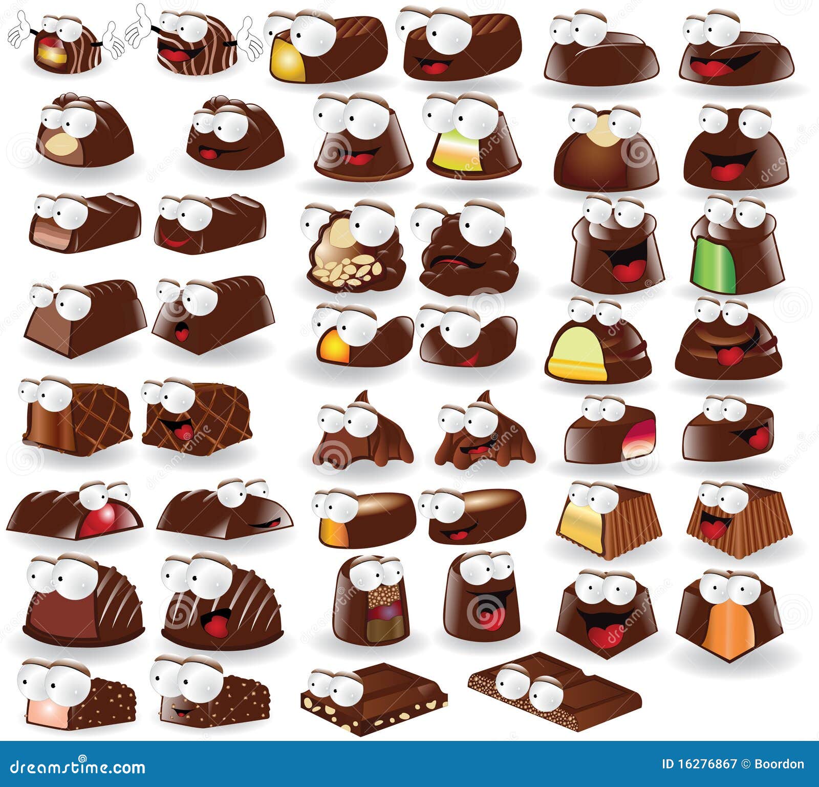 Chocolate Candy Character Collection Stock Vector - Illustration of ...