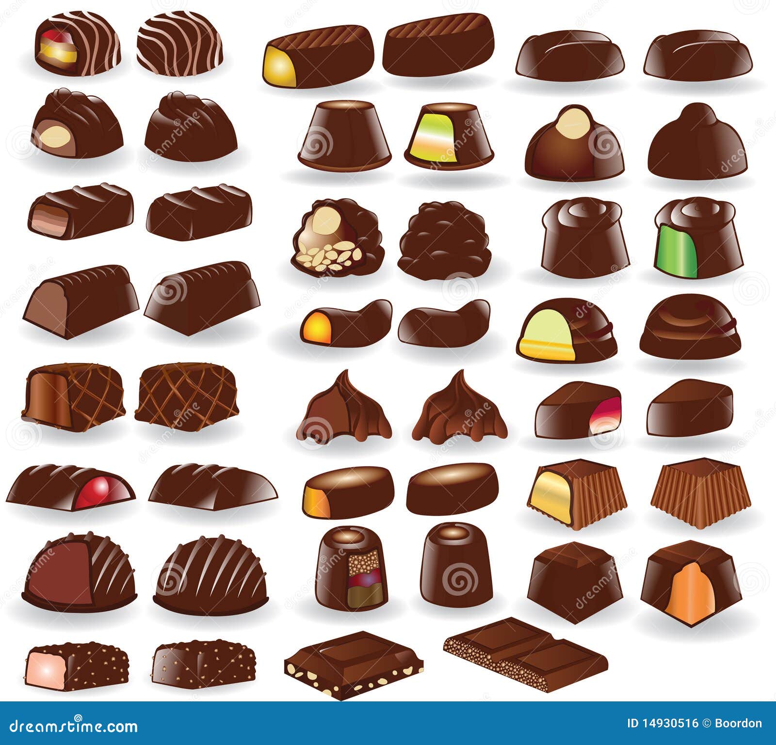 Chocolate candy collection stock vector. Illustration of product - 14930516