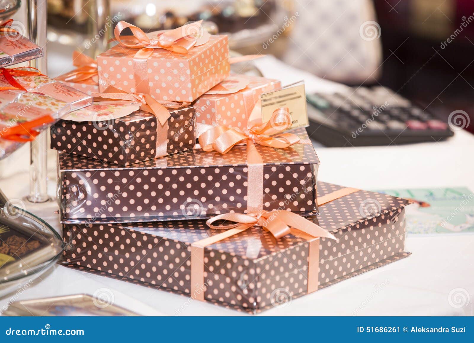 Chocolate Candy in Colorful Boxes Stock Image - Image of confection ...