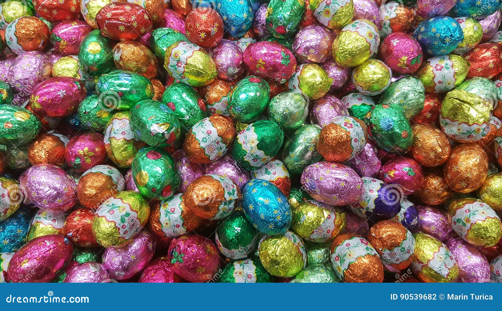 Chocolate Candy Easter Egg Wrapped in Foil Stock Photo - Image of ...