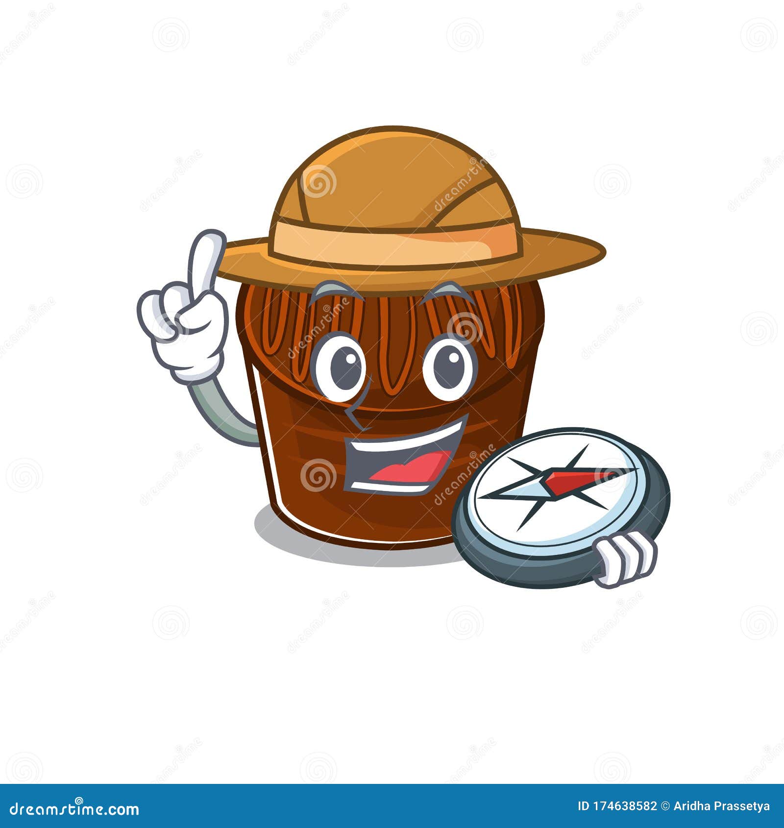 Chocolate Candy Experienced Explorer Using a Compass Stock Vector ...