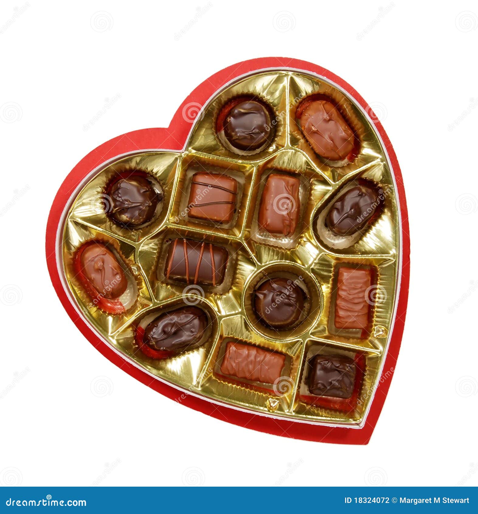 Chocolate Candy in a Heart Shaped Box Stock Photo - Image of heart ...