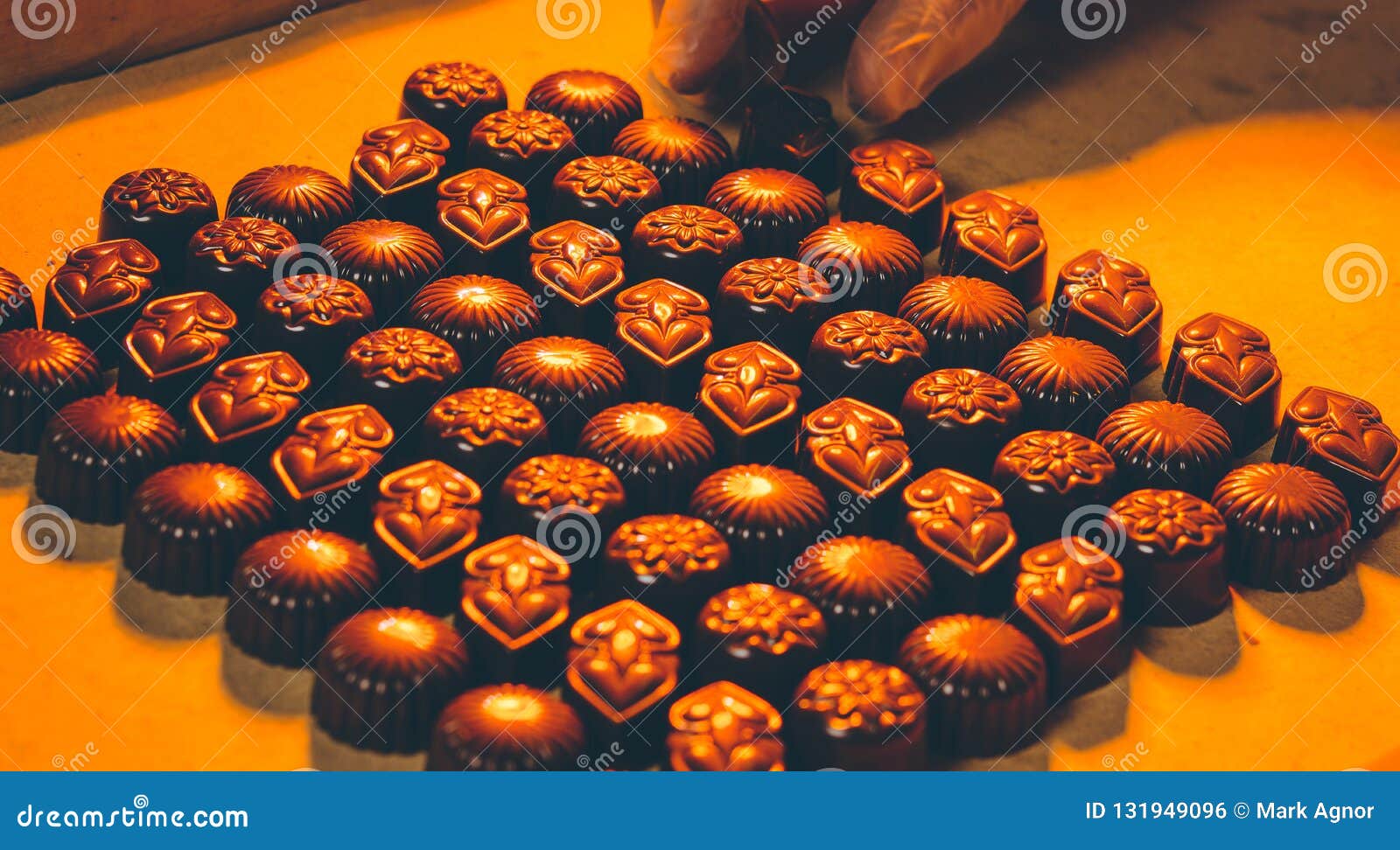 Chocolate candy making stock photo. Image of making - 131949096