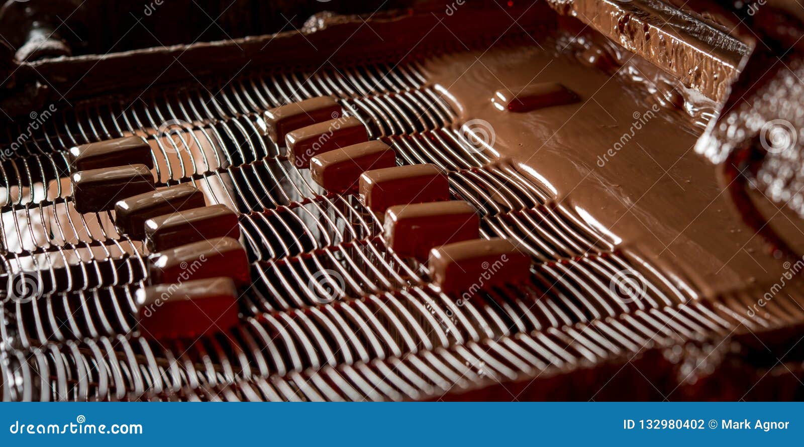 Chocolate candy making stock photo. Image of production - 132980402