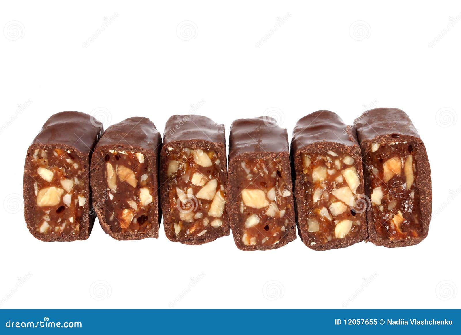 Chocolate candy with nuts stock image. Image of bonbon - 12057655