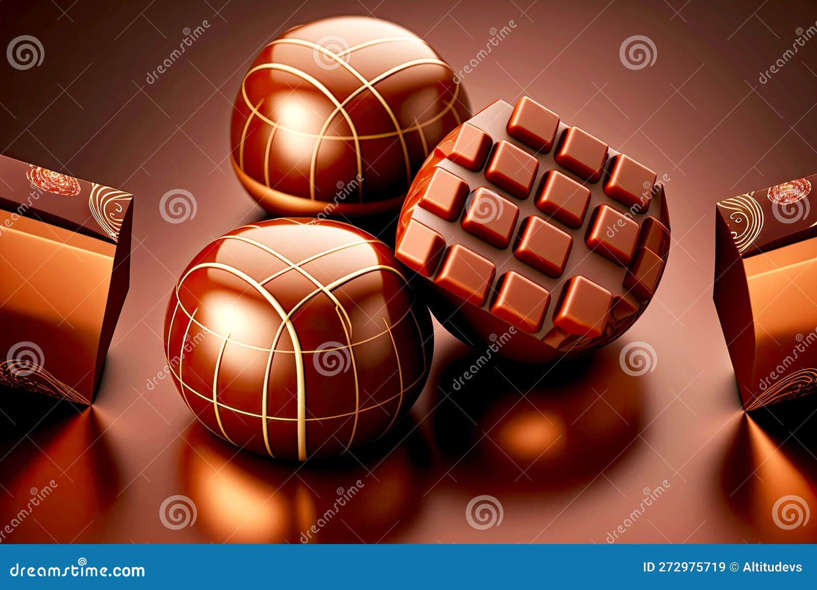 Chocolate candy piece stock illustration. Illustration of piece - 272975719