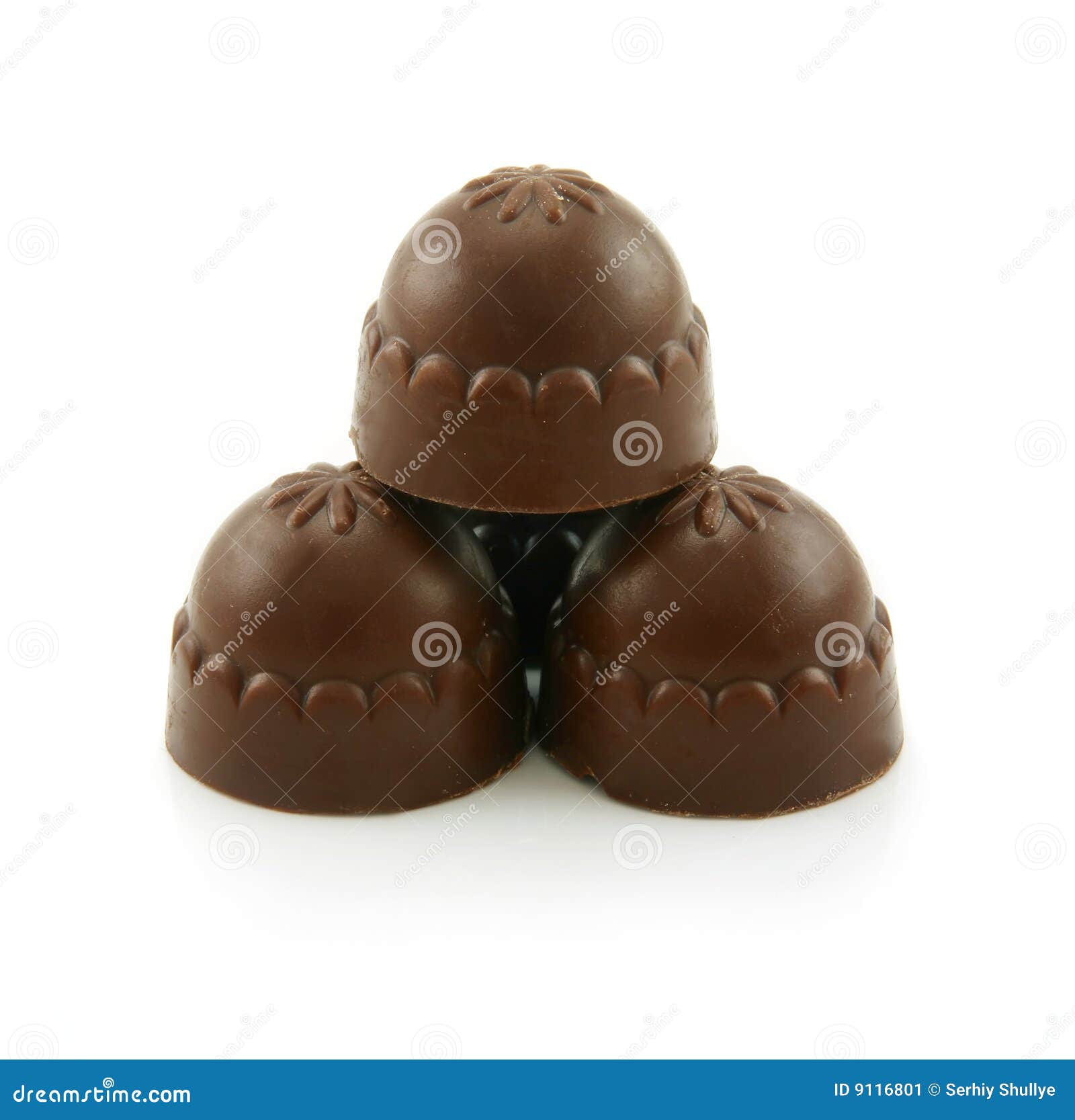 Chocolate Candy Pyramid Isolated on White Stock Image - Image of close ...