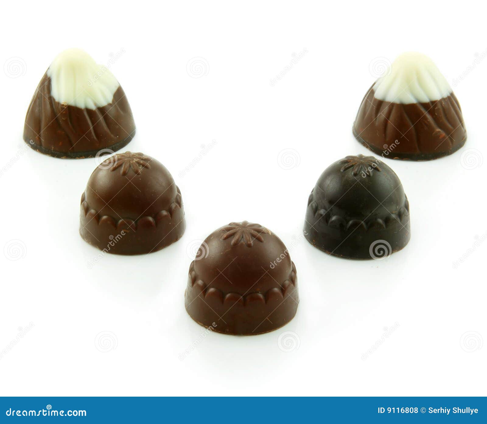 Chocolate Candy Pyramid Isolated on White Stock Photo - Image of ...