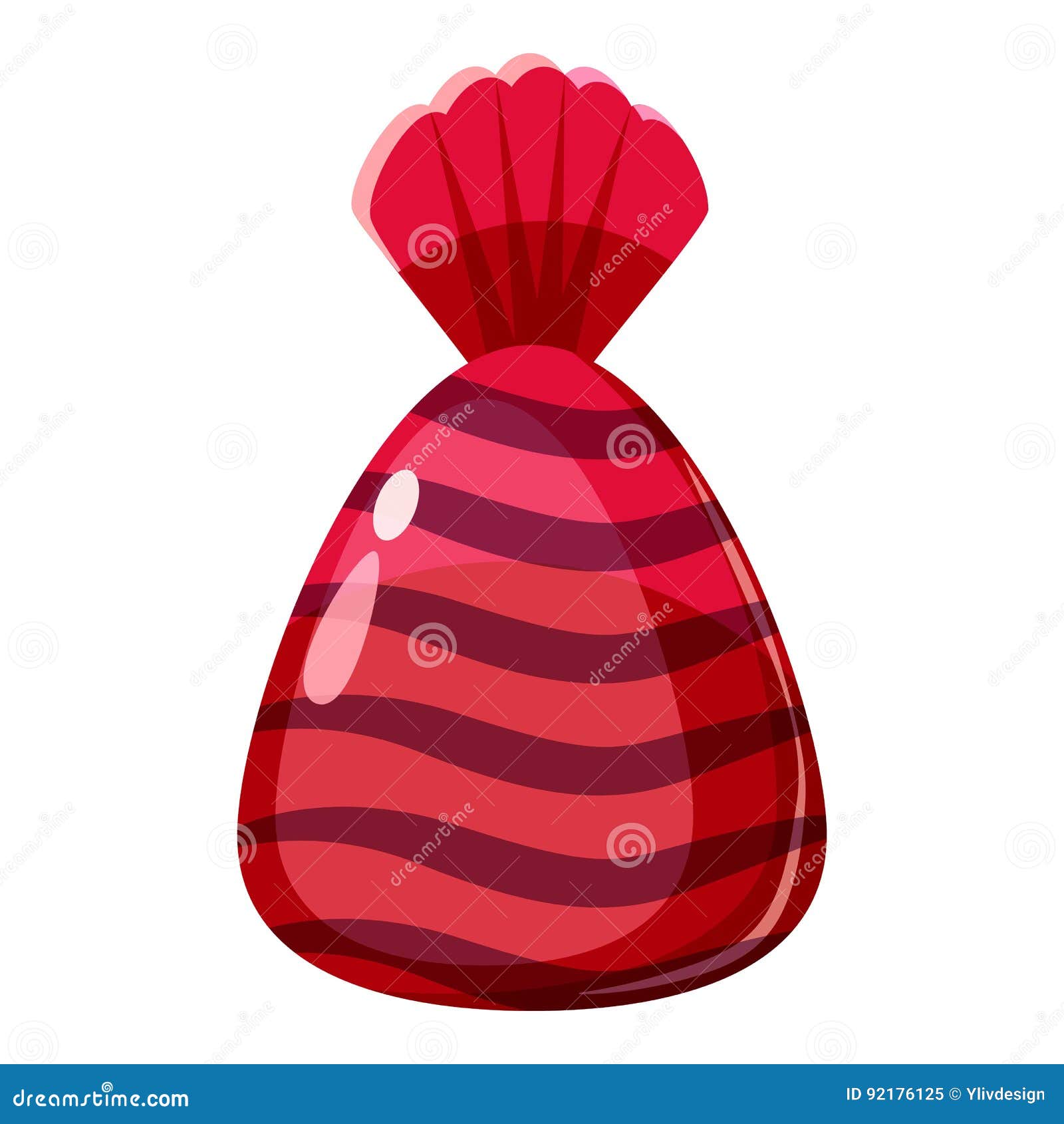Chocolate Candy in Red Wrap Con, Cartoon Style Stock Vector ...