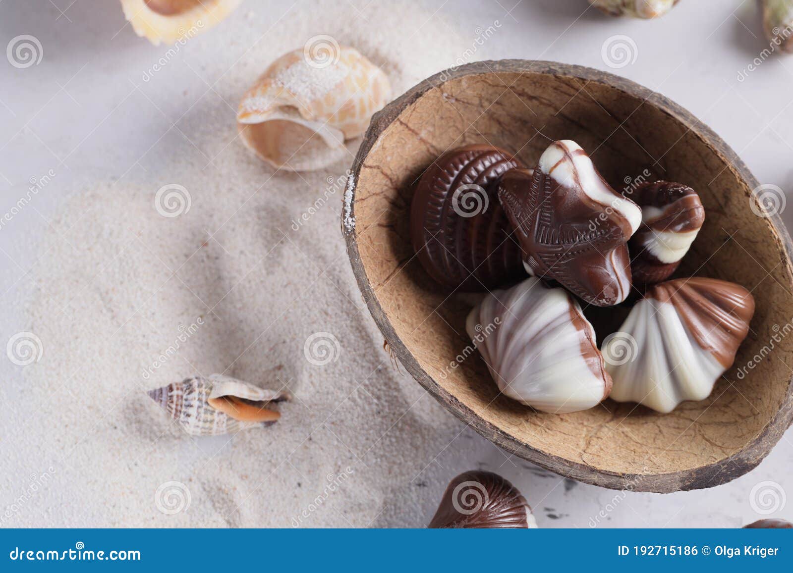 Chocolate Candy Shell Shape Stock Photo - Image of belgian, dark: 192715186