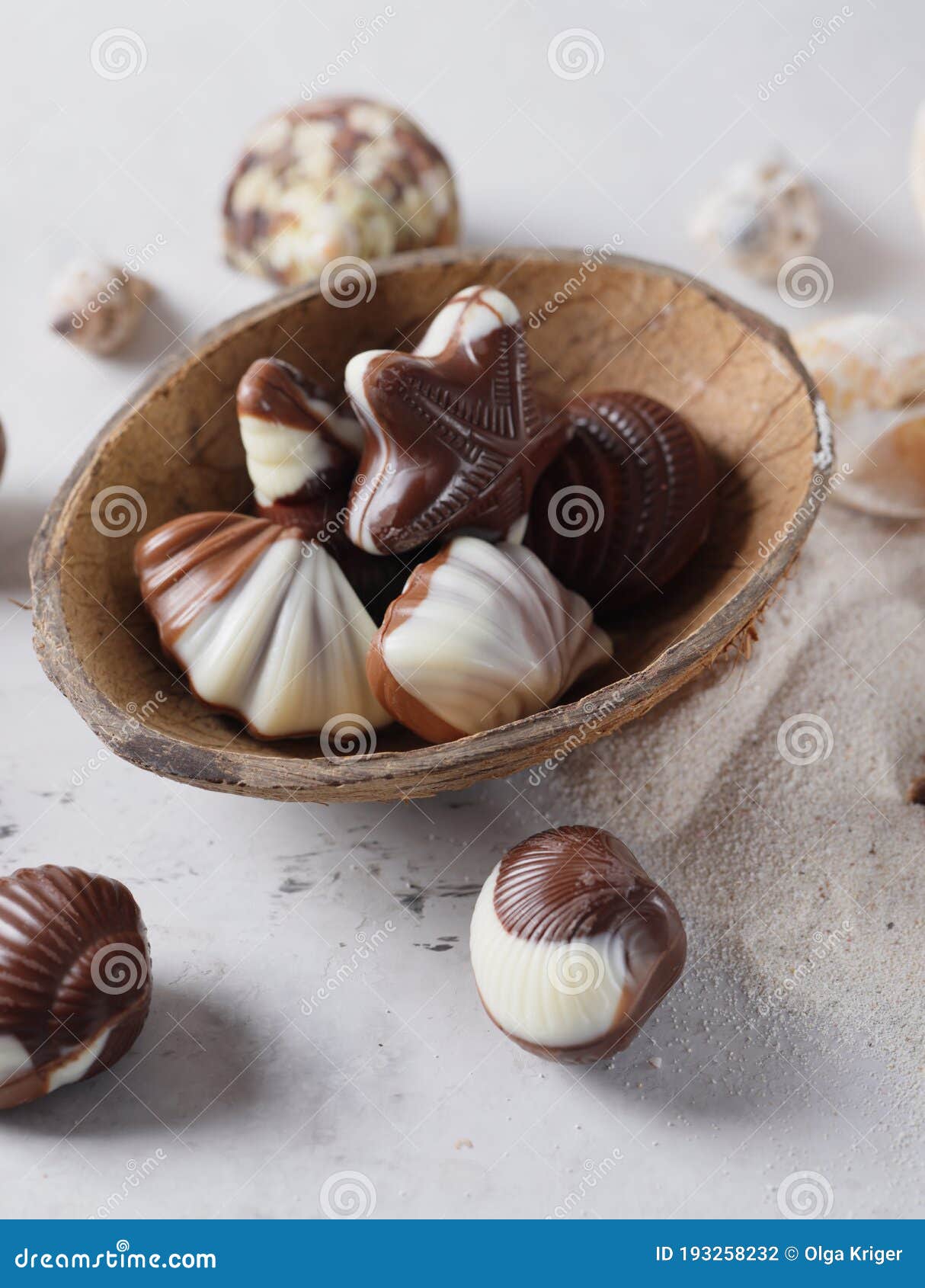 Chocolate Candy Shell Shape Stock Photo - Image of luxury, dessert ...