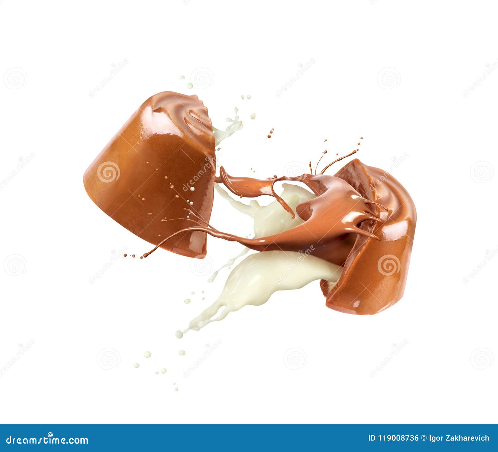 Chocolate Candy, Split in Half, with Chocolate Stock Photo - Image of ...