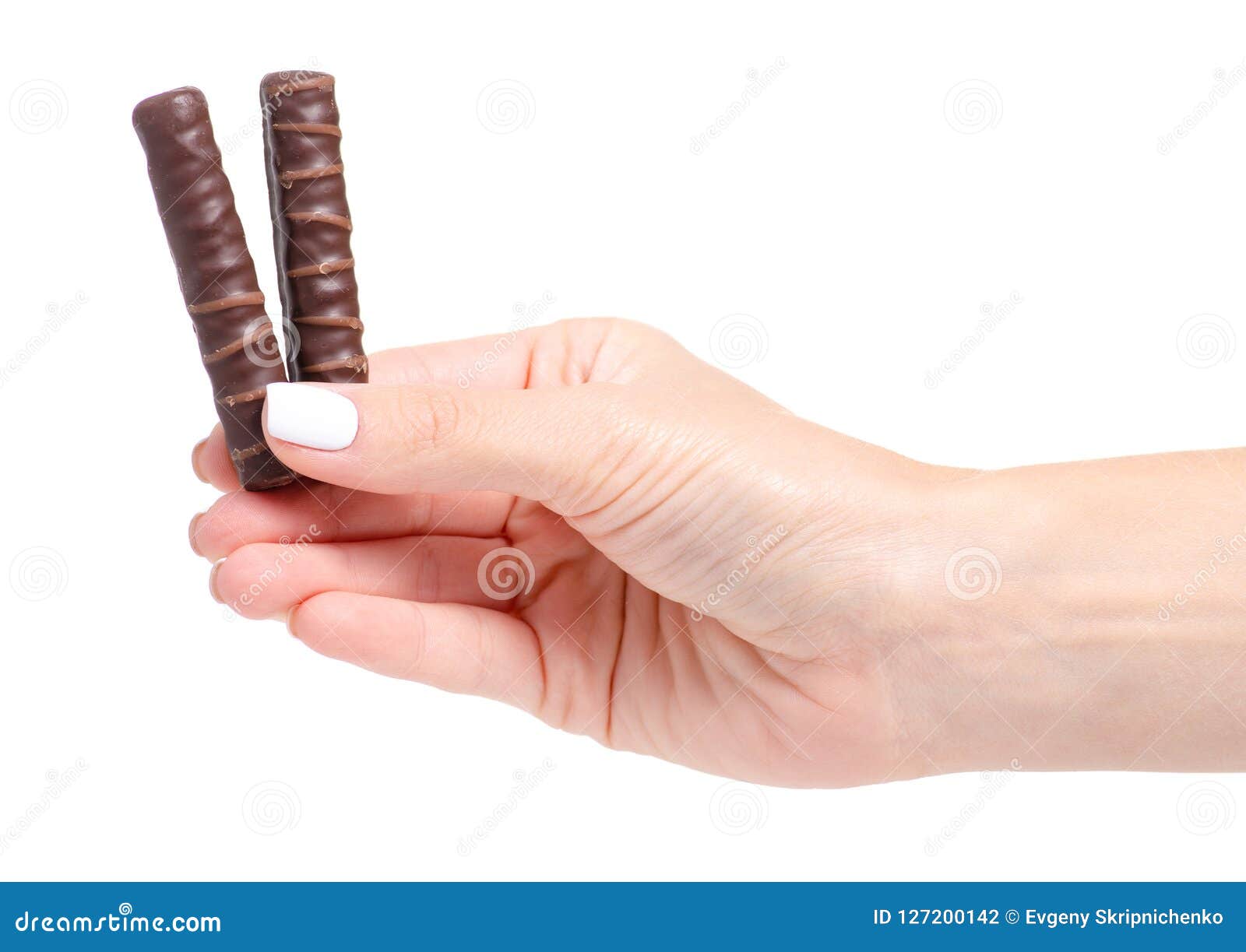 Chocolate Candy Sticks in a Hand Stock Photo - Image of gourmet, candy ...