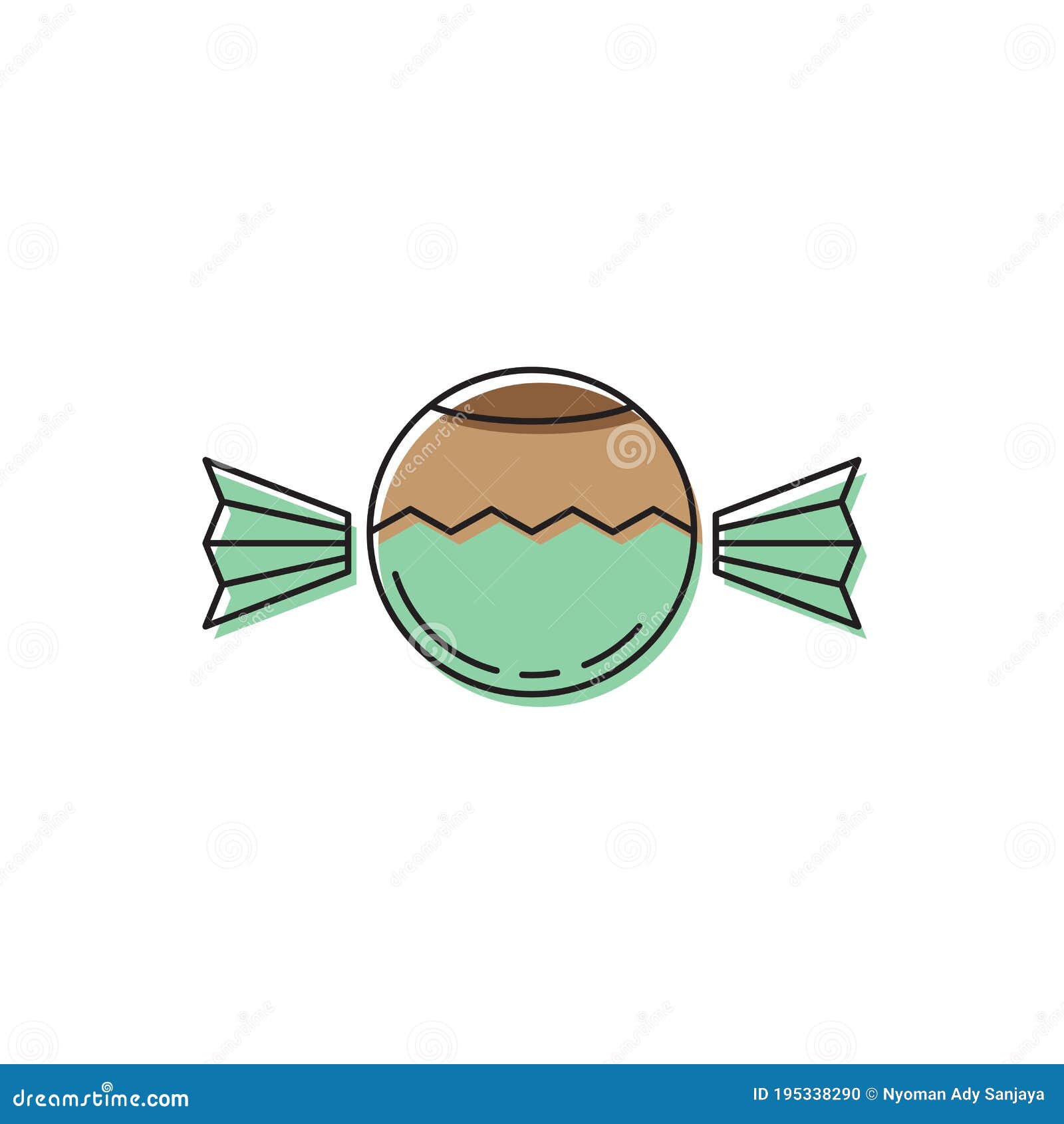 Chocolate Candy in Wrap Vector Icon Symbol Food Isolated on White ...