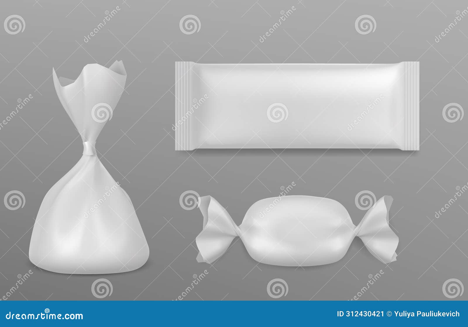Candy Wrapper Set Isolated On White Background Vector Illustration ...
