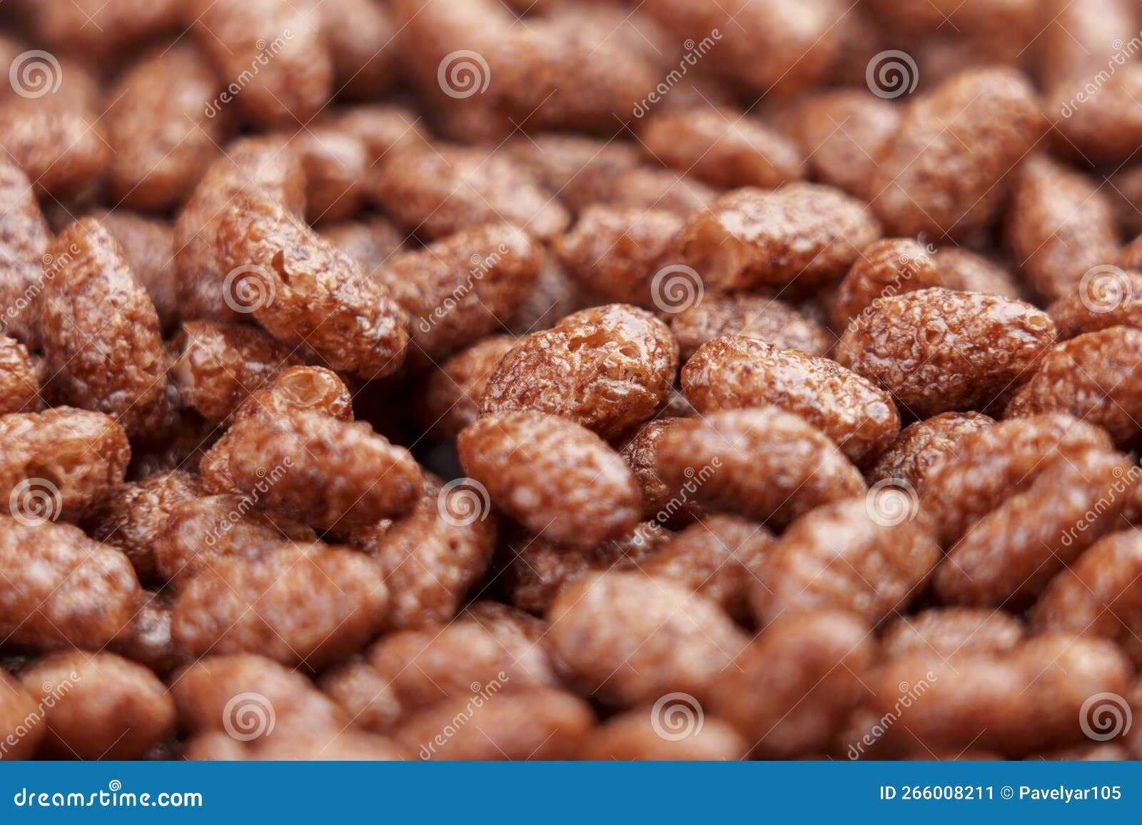 Chocolate Cereal Puffed Rice Flakes. Crispy Popped Choco Breakfast ...