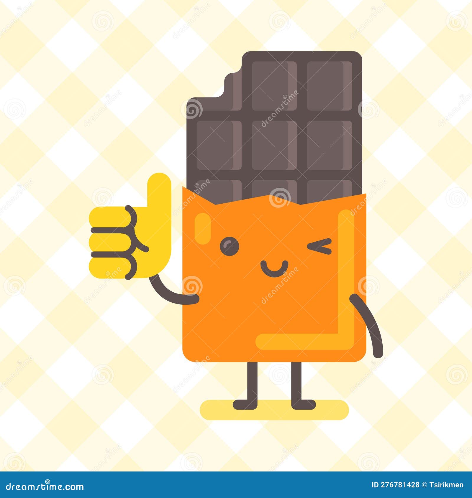 Chocolate Character Showing Thumbs Up and Winking. Funny Character ...