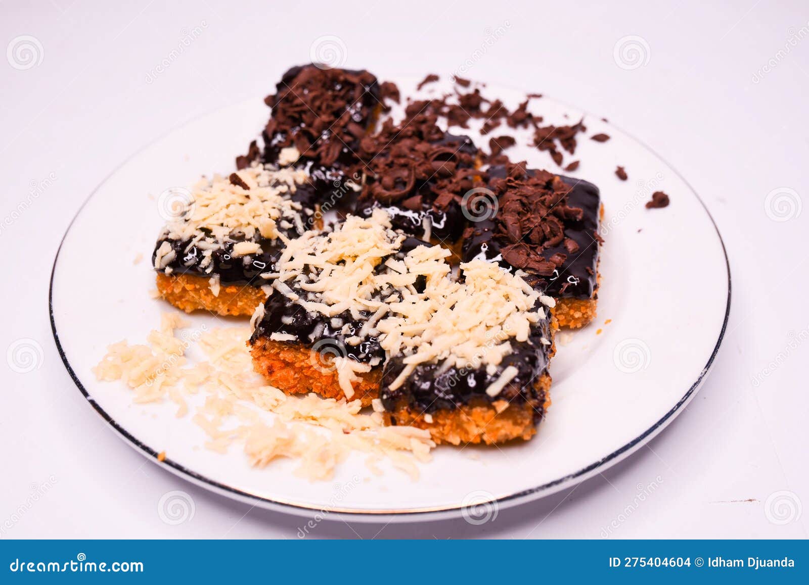 Chocolate Cheese Toast with Sliced Cheese and Milk Stock Photo - Image ...