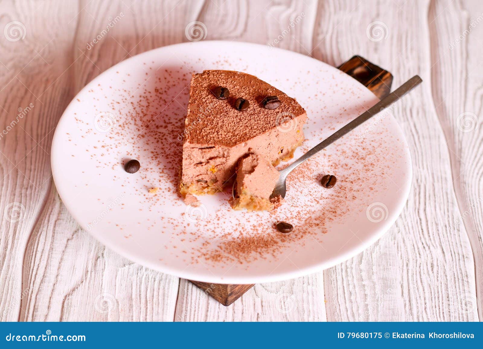 Chocolate Cheesecake with Coffee, Horizontal Stock Image - Image of ...