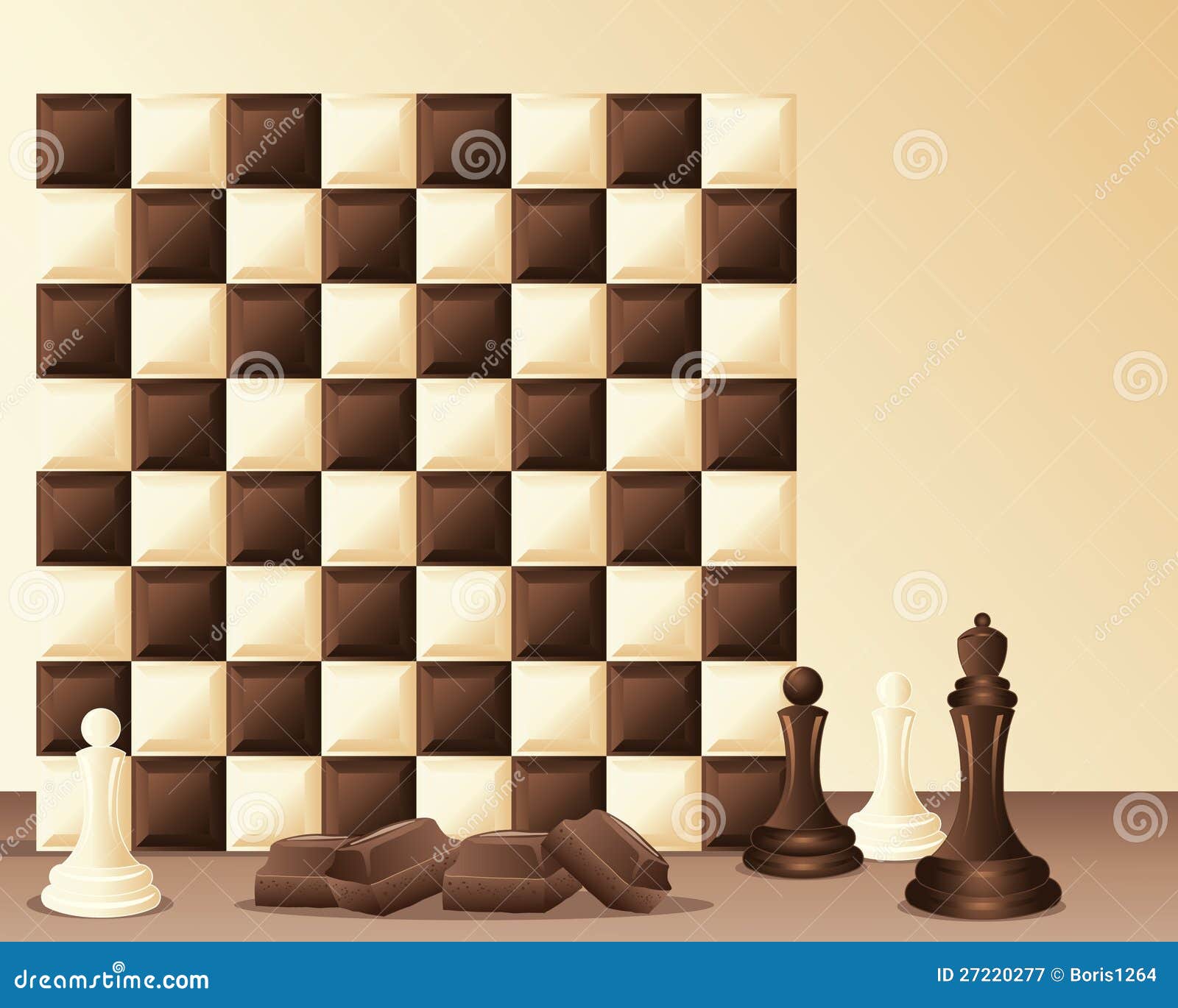 Chocolate chess stock vector. Illustration of edible - 27220277