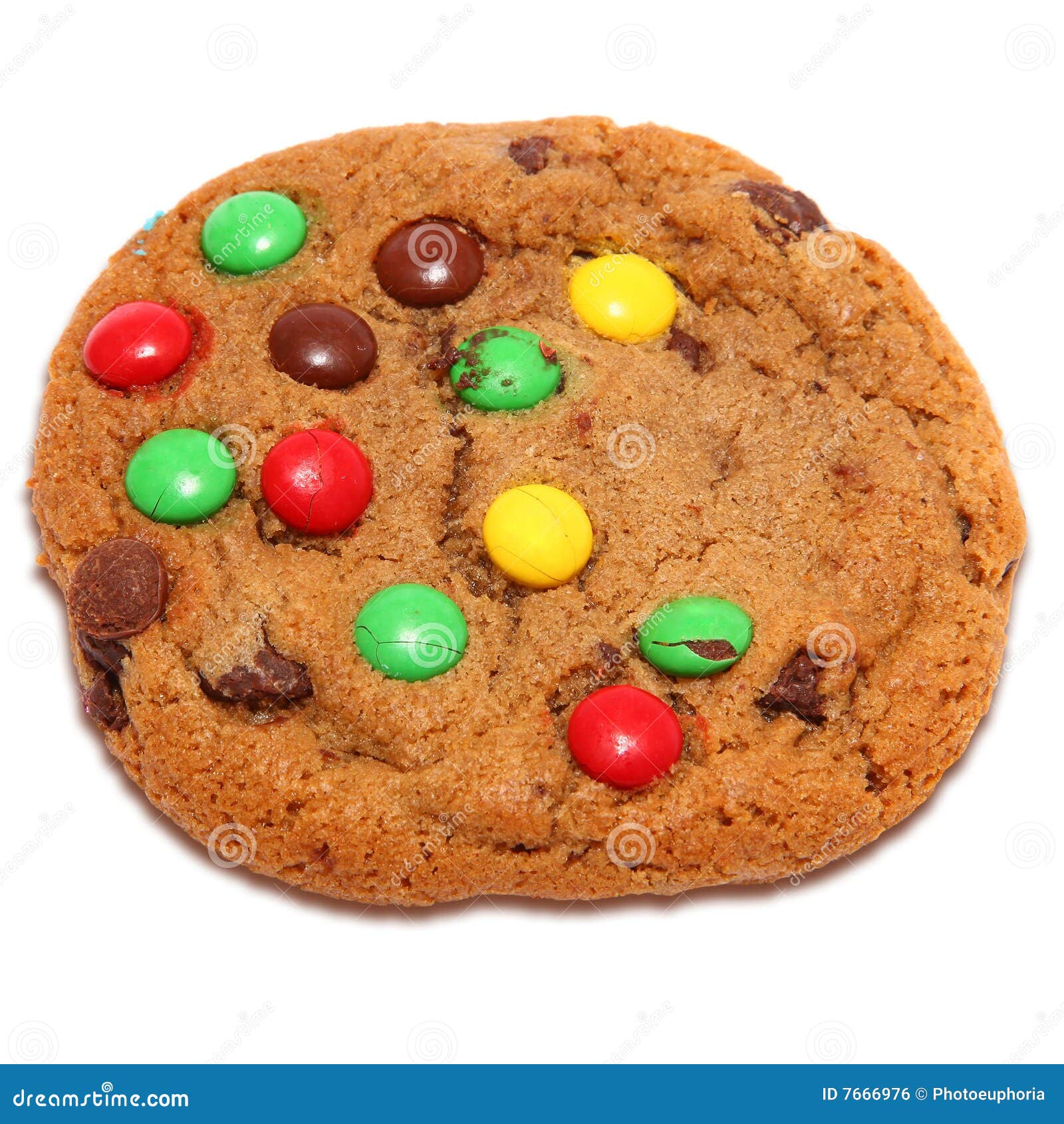 Chocolate Chip Candy Cookie Stock Photo - Image of color, sweet: 7666976