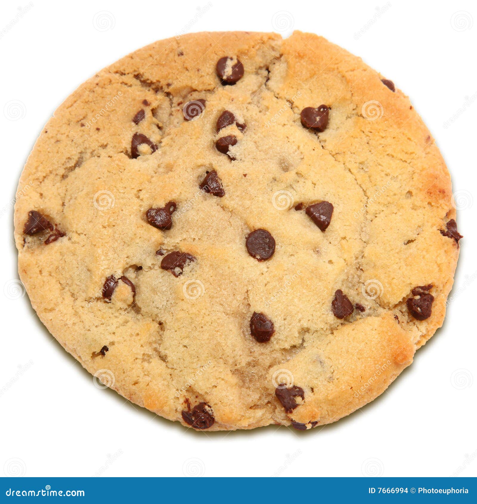 Chocolate Chip Cookie stock photo. Image of white, snack - 7666994