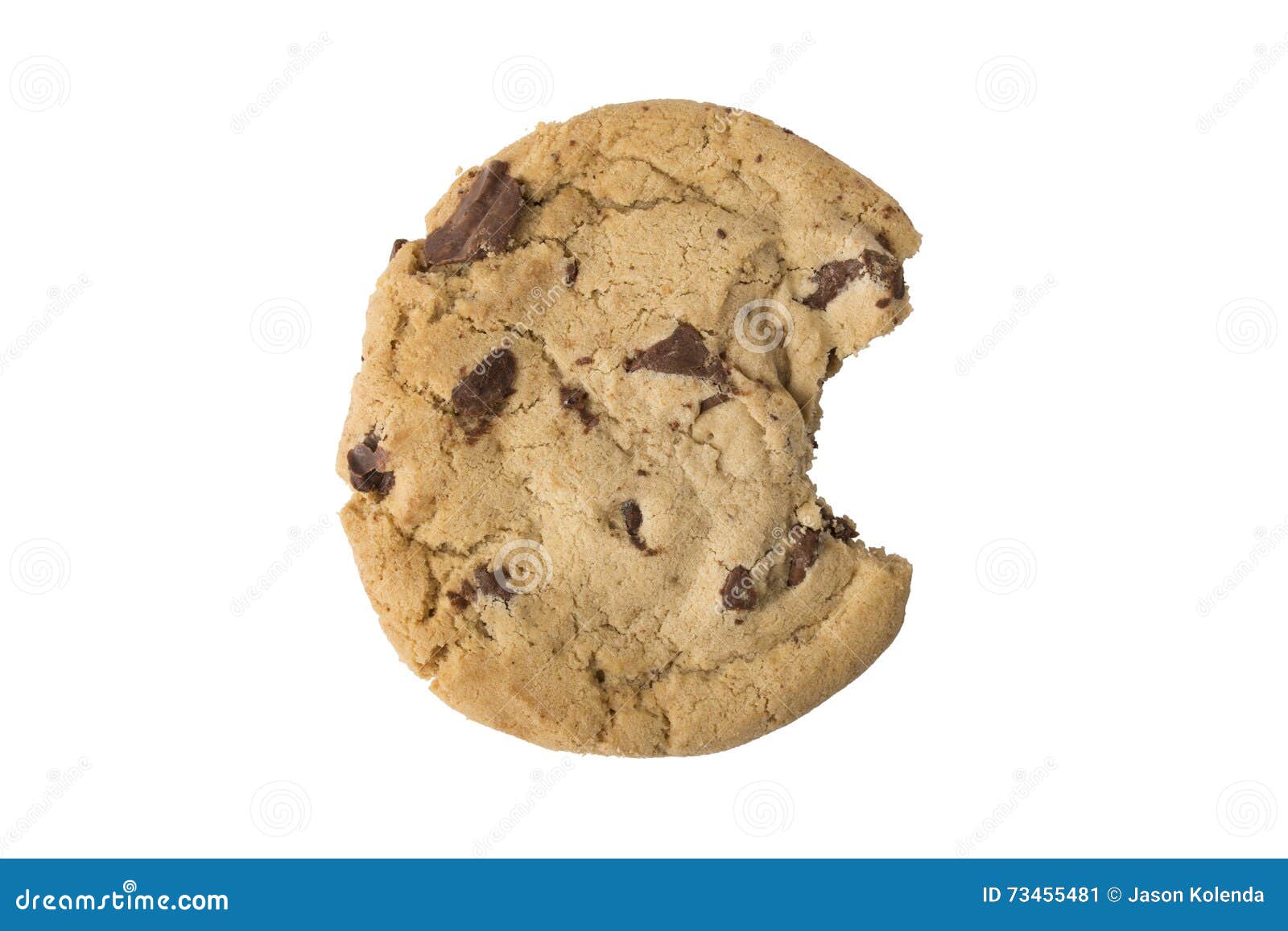 Chocolate Chip Cookie - Bite Taken Stock Image - Image of juicy, sweets ...