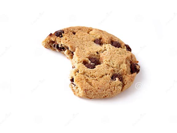 Chocolate Chip Cookie - Bite Taken (path Included) Stock Image - Image ...