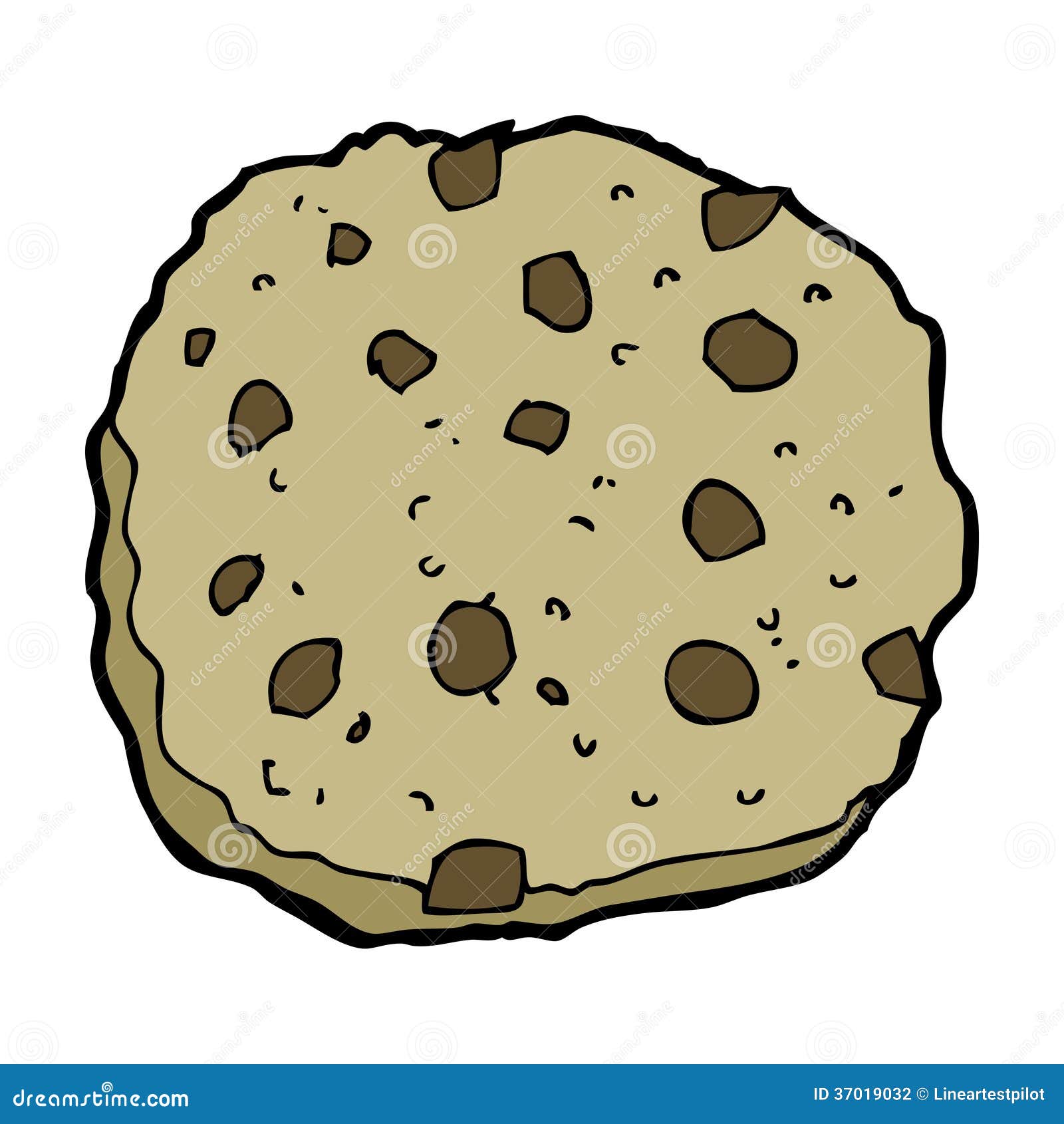 Chocolate Chip Cookie Cartoon Stock Vector - Illustration of simple ...