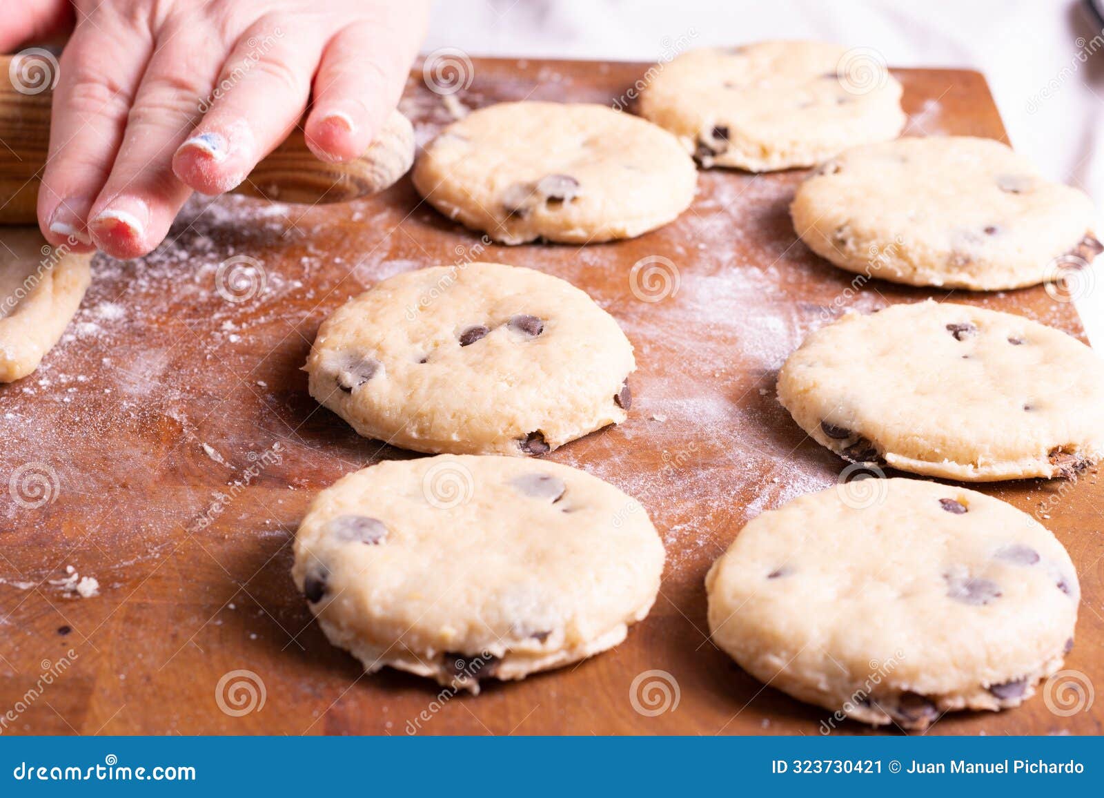 Chocolate Chip Cookie Dough Resting for Baking Stock Image - Image of ...