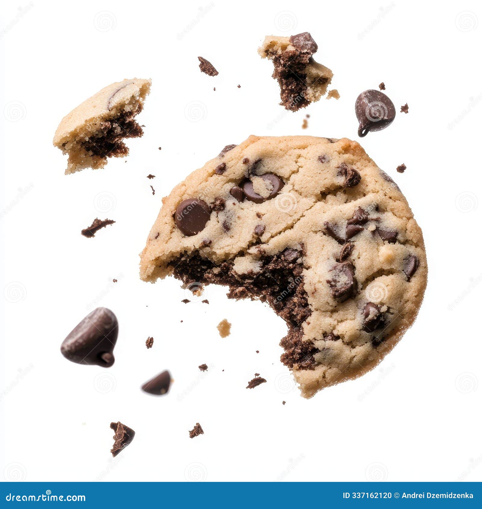 Chocolate Chip Cookie Explosion in Transparent PNG. Stock Photo - Image ...