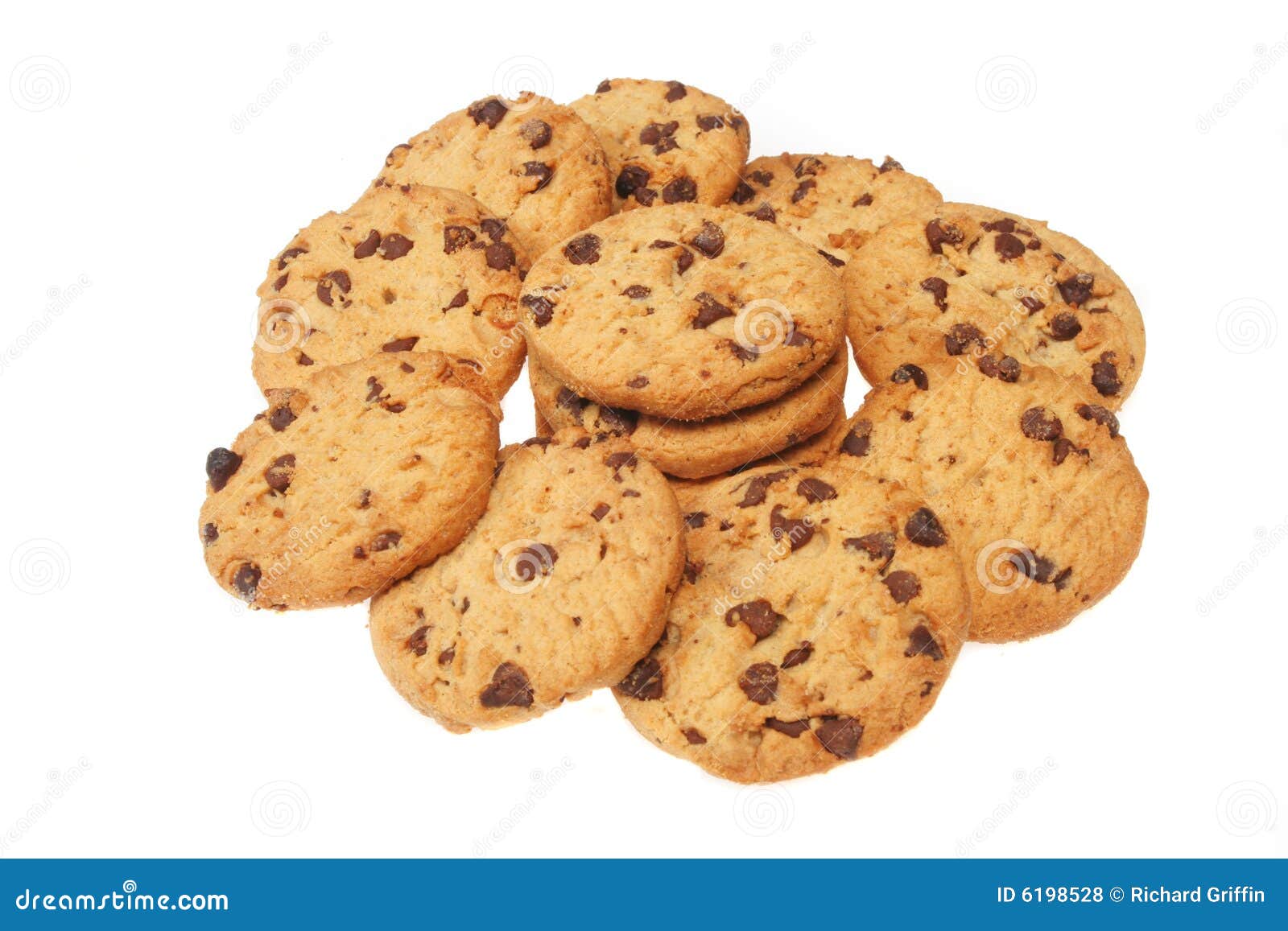 Chocolate Chip Cookie Group Stock Photo - Image of chocolate, chip: 6198528