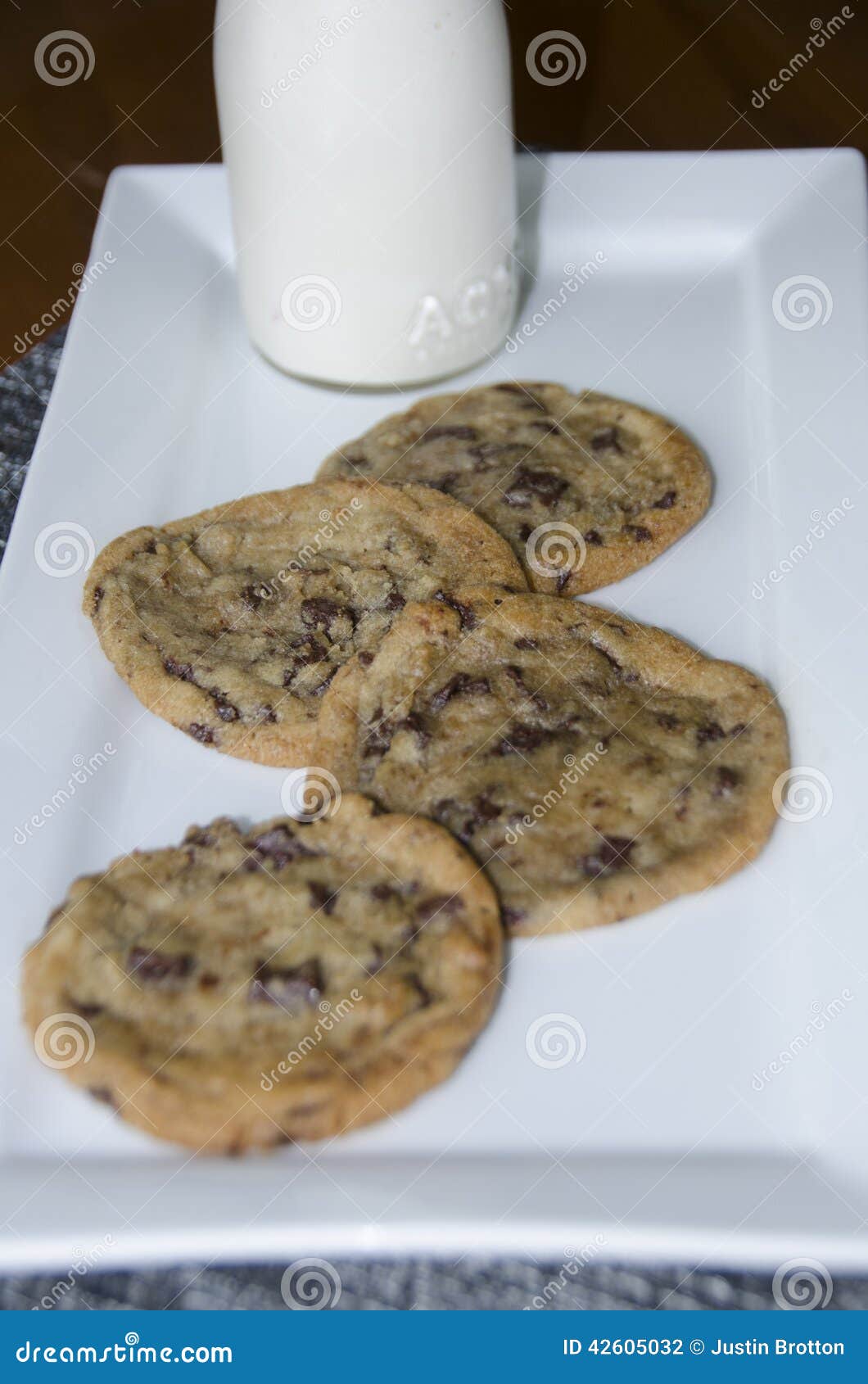 Chocolate chip cookie stock photo. Image of milk, cookies - 42605032