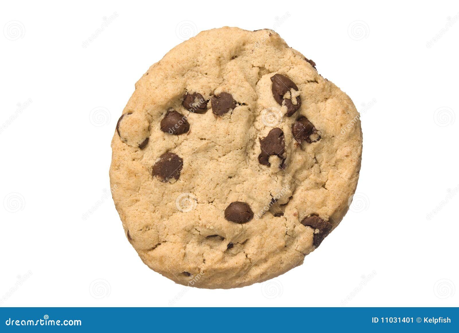 Chocolate Chip Cookie Isolated on White Stock Image - Image of ...