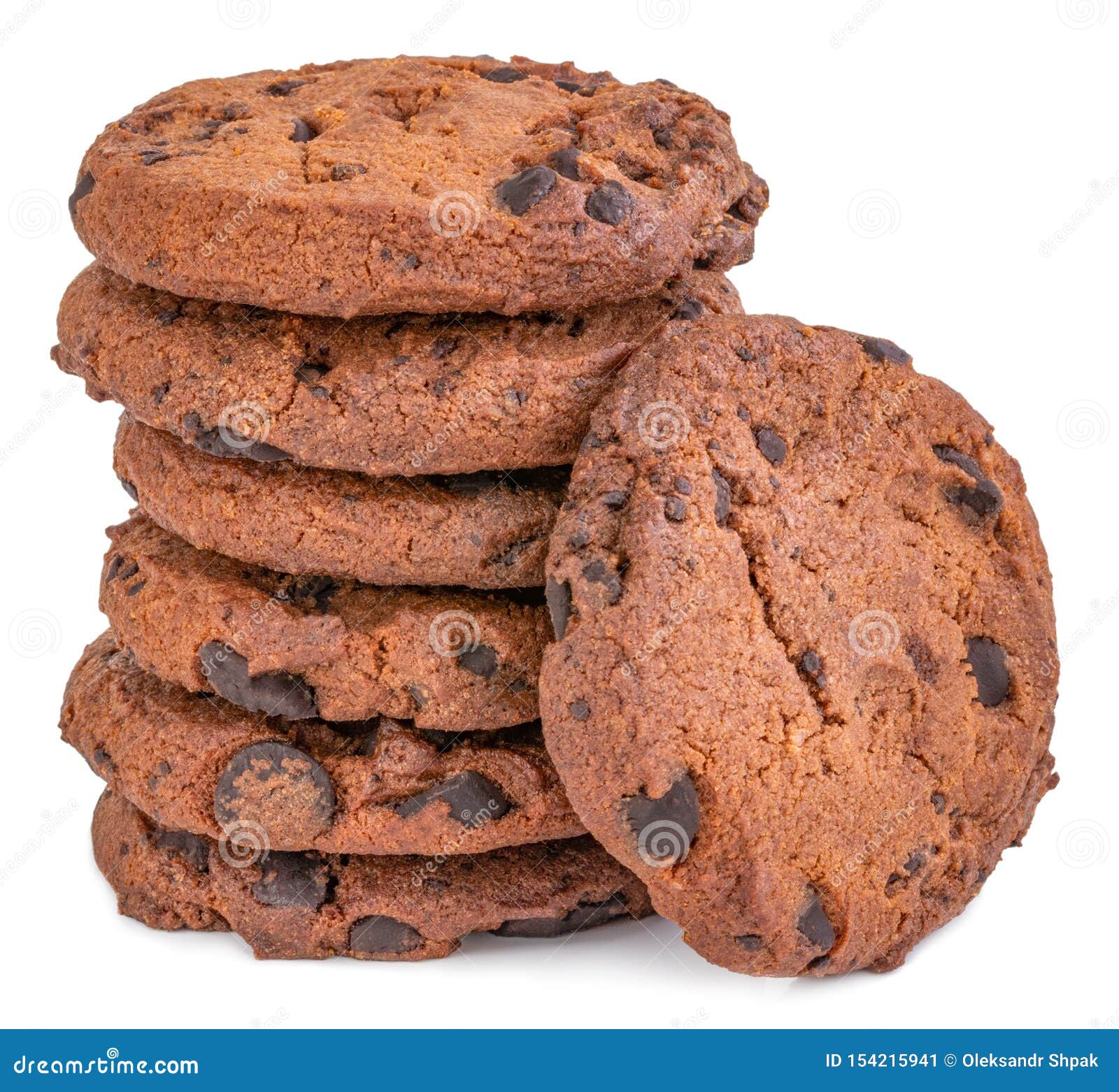 Chocolate Chip Cookie Isolated on White Background Stock Image - Image ...